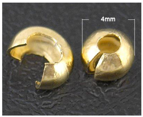 4mm Brass Gold Crimp Covers 100pcs | ShazArt Crafts