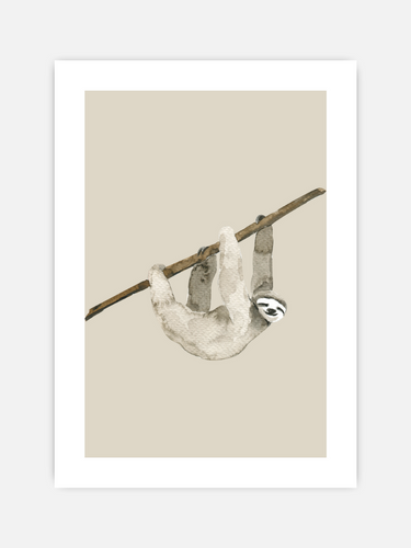 Hanging Sloth Poster | LøvskogPrints