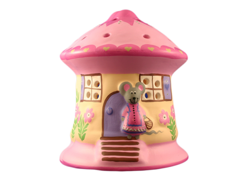 Pink Mouse House Night Light | piggerypottery