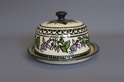 Hand-thrown Fuchsia Cheese Dish | piggerypottery