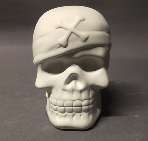 'Paint Your Own' Kit 232 -Pirate skull money box | piggerypottery