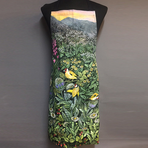 Goldfinches Apron featuring Barbara Winrow original print | piggerypottery