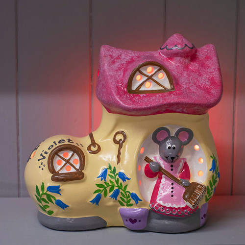 Handmade Ceramic 'Mouse in a Boot' Children's Nightlight