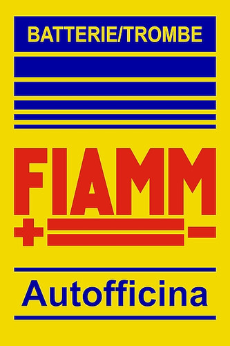 FIAMM battery and horns metal sign | Echoes of the Past