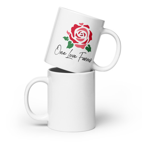 White Glossy Mug | One Love Rose and Gardens