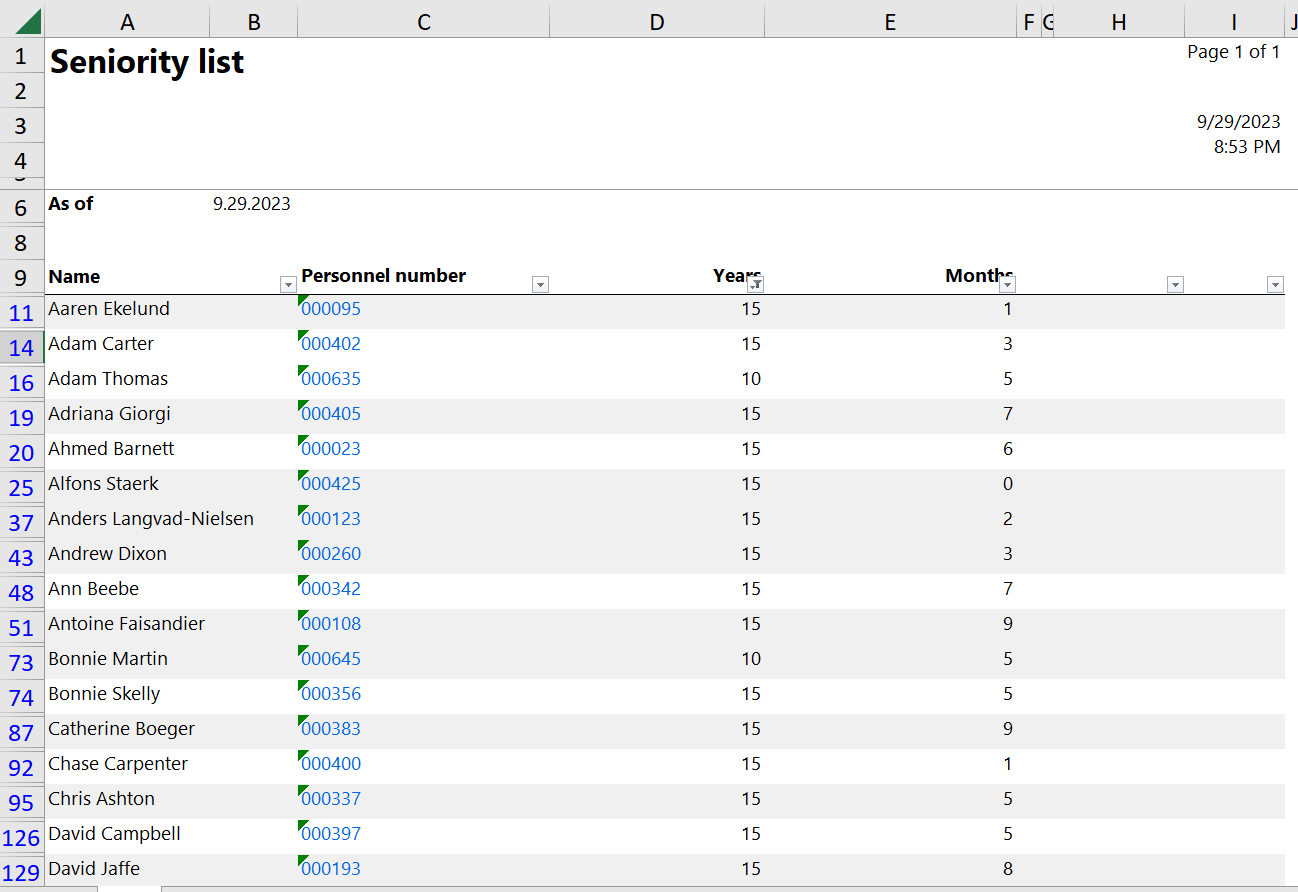 Cool Excel reports @ D365 HR