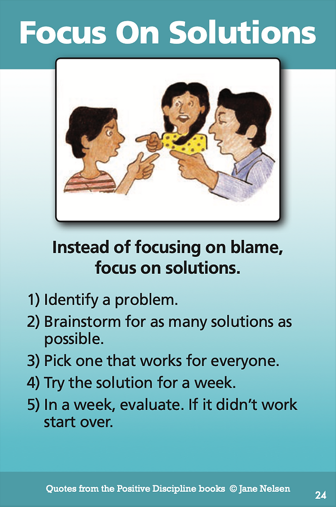 Positive Discipline Tool Card: Focus on Solutions