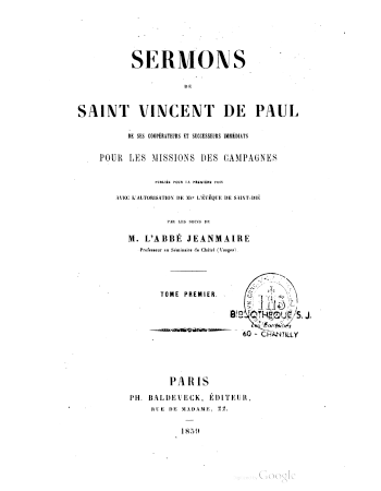 Bibliothèque catholique | Saint Vincent de Paul, Sermons de Saint ...