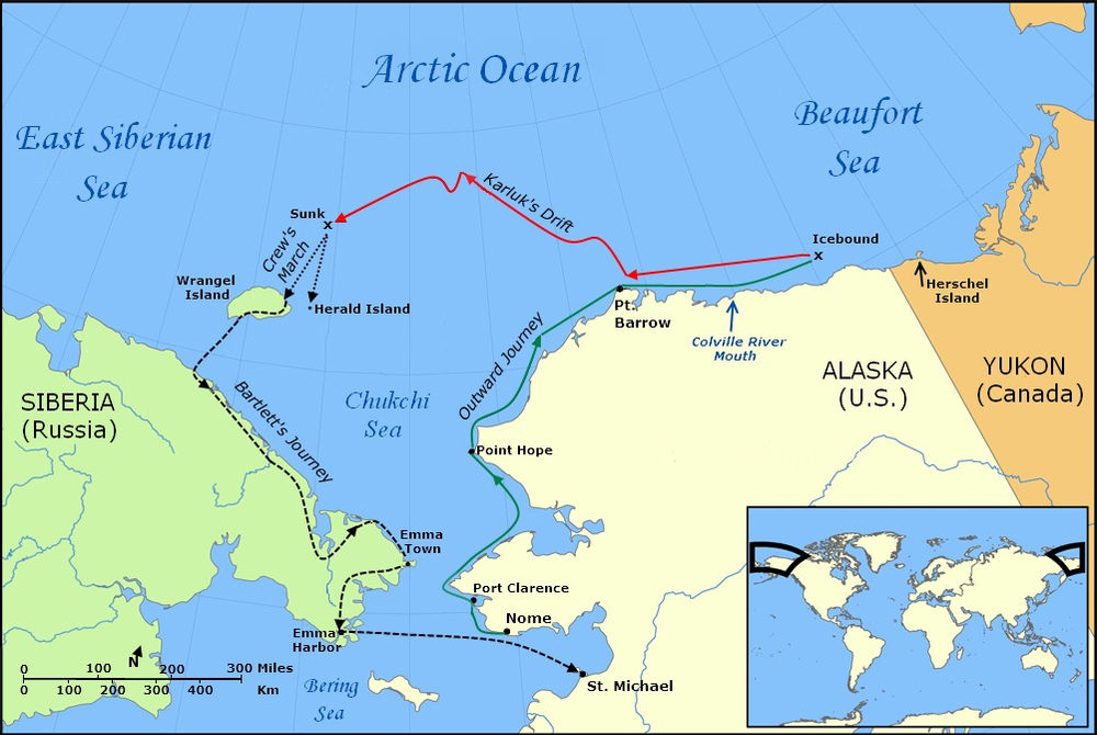 Maps of Wrangel Island, Russia
