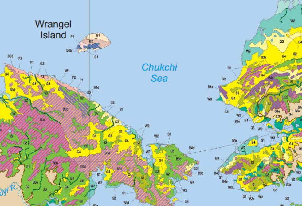 Maps of Wrangel Island, Russia