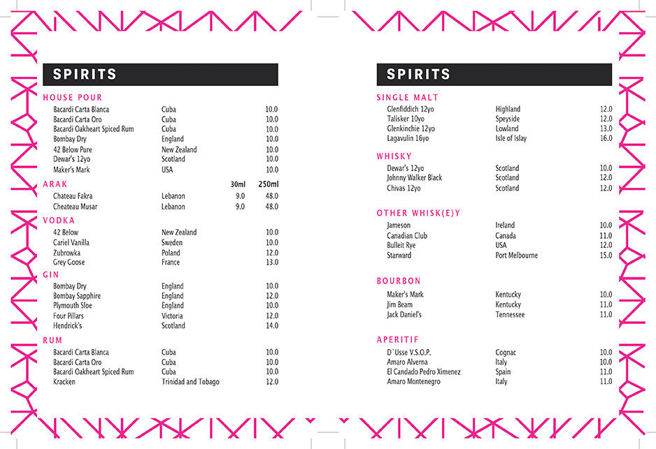 DRINKS MENU | mamamanoush