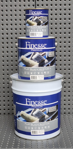 Finesse Flat Black Acrylic 1Lt/4Lt/10Lt/15Lt | Paint Supplies