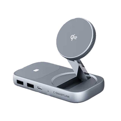 PU-0901 三合一無線充電支架 3-in-1 iPhone Stand & Hub & Qi2 Wireless Charging ...