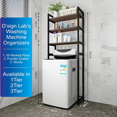 D'sign Lab's Washing Machine Organizer - 3 Tier -Black & Brown | Dsignlab