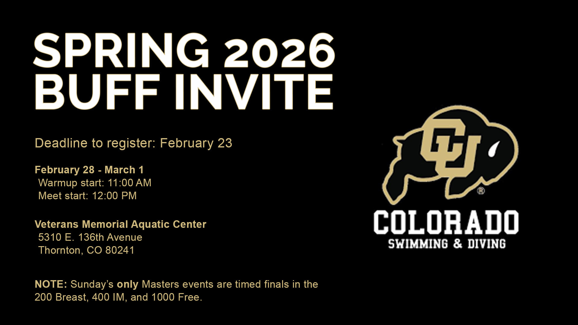 Spring 2026 Buff Invite | BAM Swimming