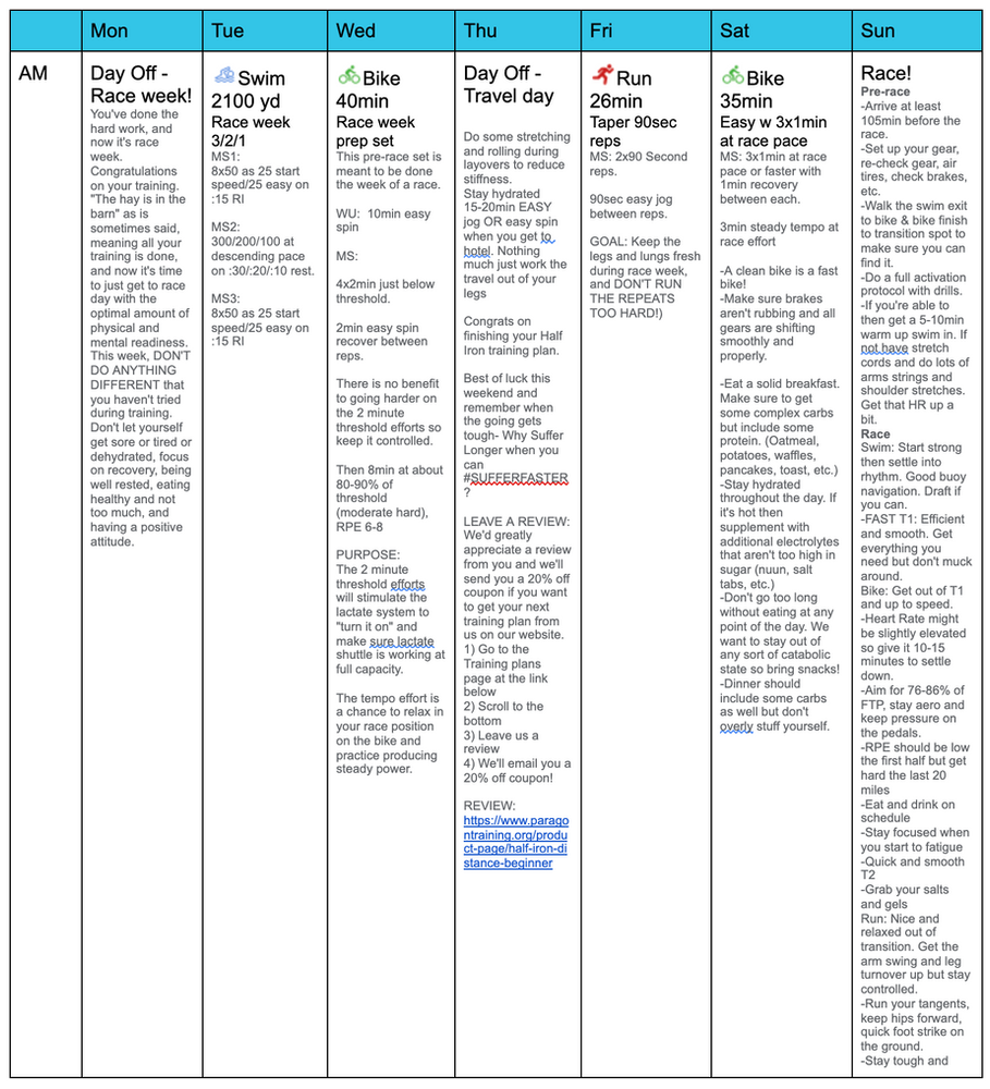 The Best Beginner Half Ironman Training Plan
