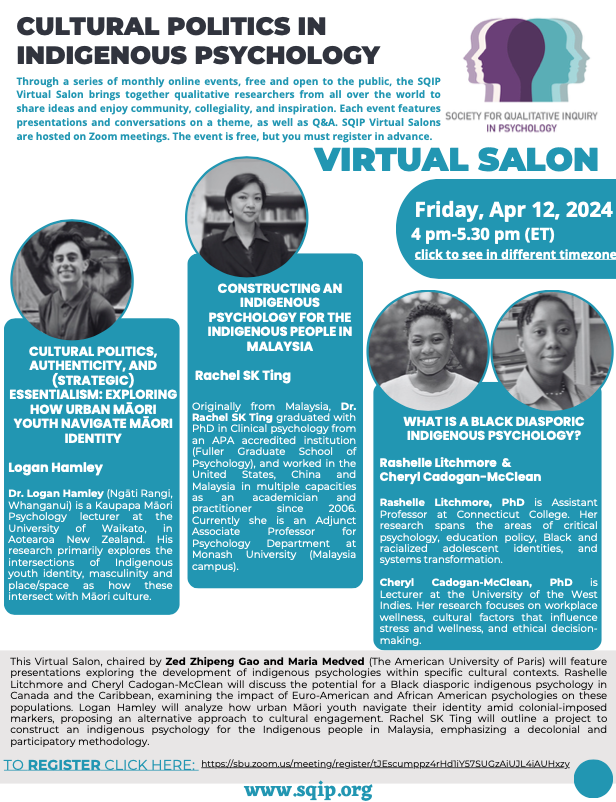 Cultural Politics in Indigenous Psychology: April 12, 2024