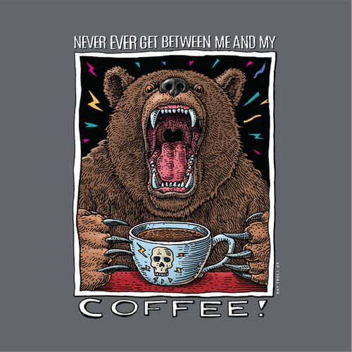 Coffee Bear-Adult Tees | Ray Troll Wholesale