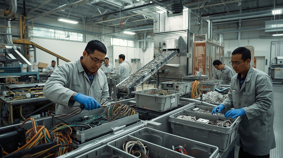 How does an e-waste recycling machine work?