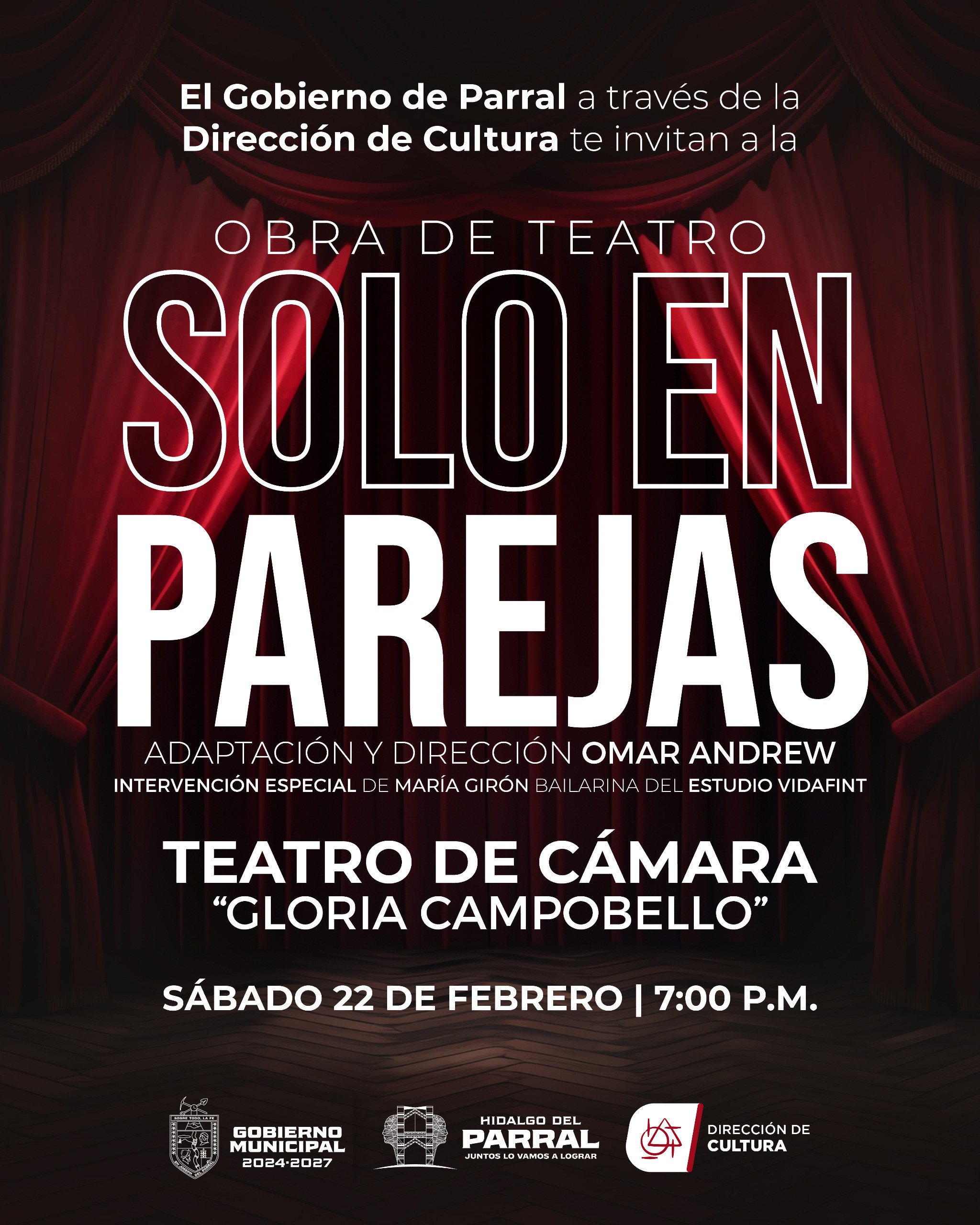 Este sábado presentarán la obra de teatro “Solo para Parejas”