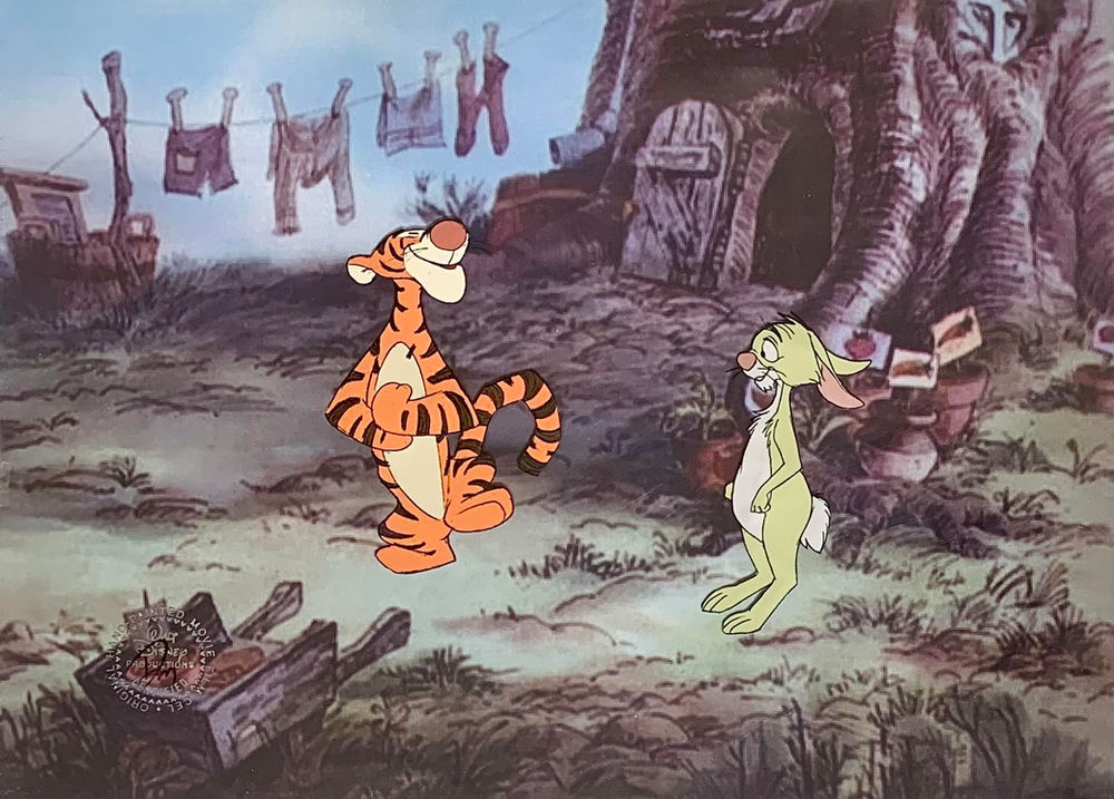 Original Production Animation Cels of Tigger & Rabbit from Original Production Animation Cels of Tigger & Rabbit from