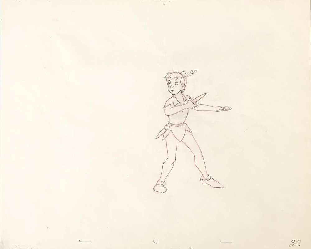 Original Production Animation Drawing of Peter Pan from "Peter Pan," 1953