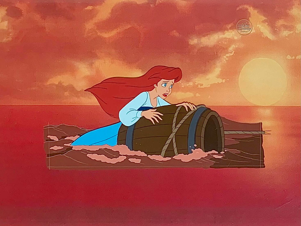 Original Production Animation Cel Setup featuring Ariel from "The ...