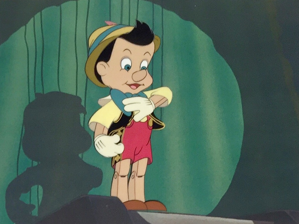 Original production animation cel of Pinocchio from Pinocchio 1940