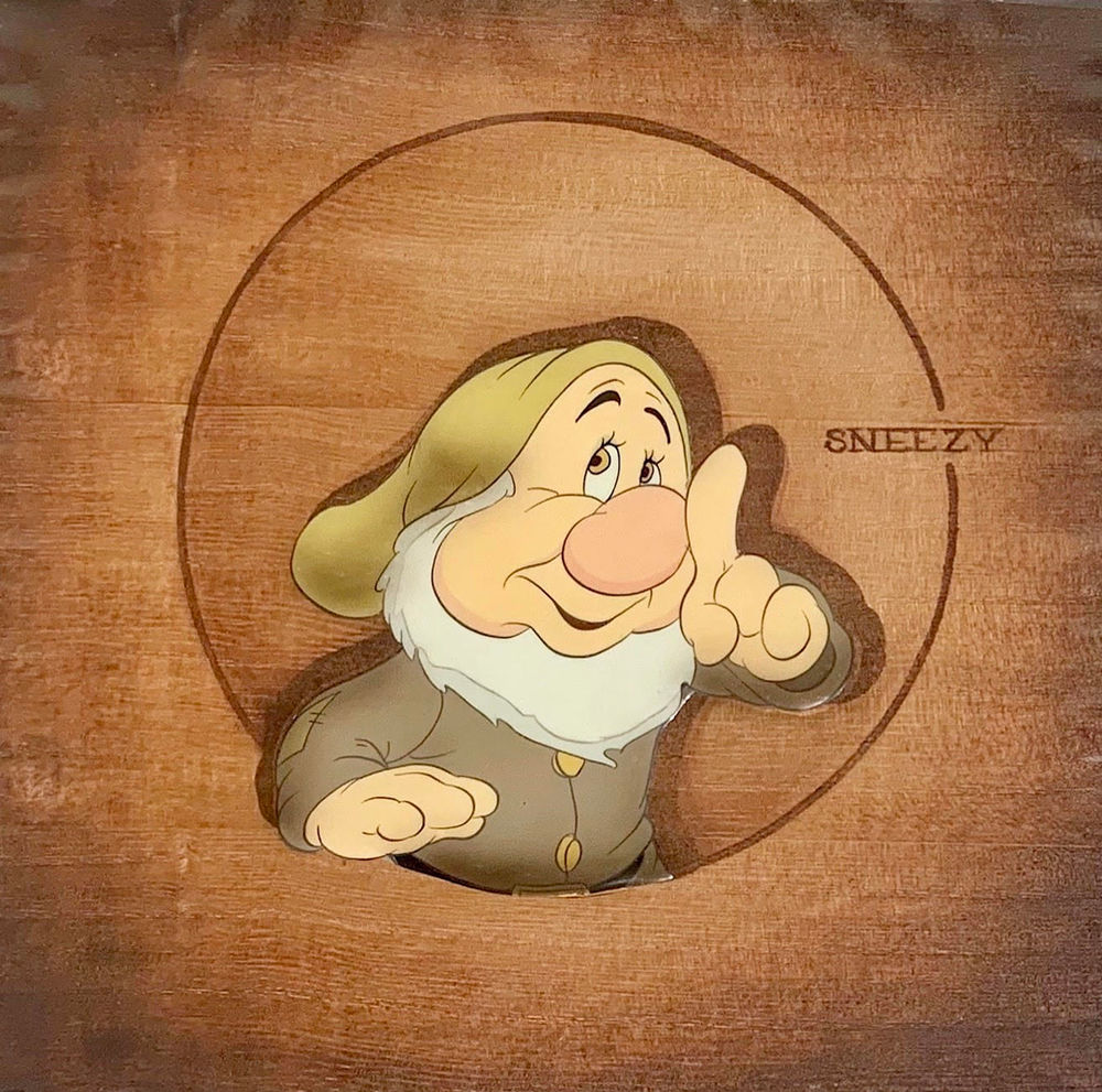 Original Animation Production Cel of Sneezy from "Snow White and the ...