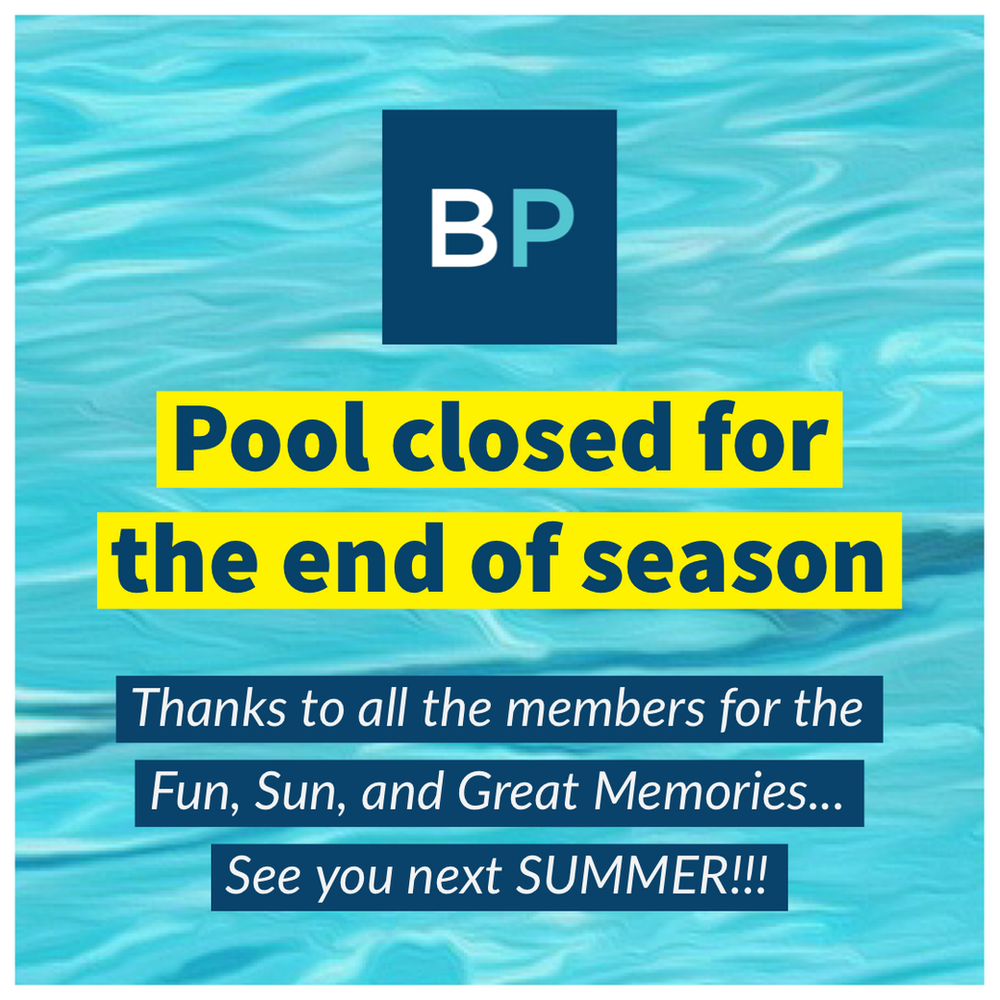 Pool closed, End of Season