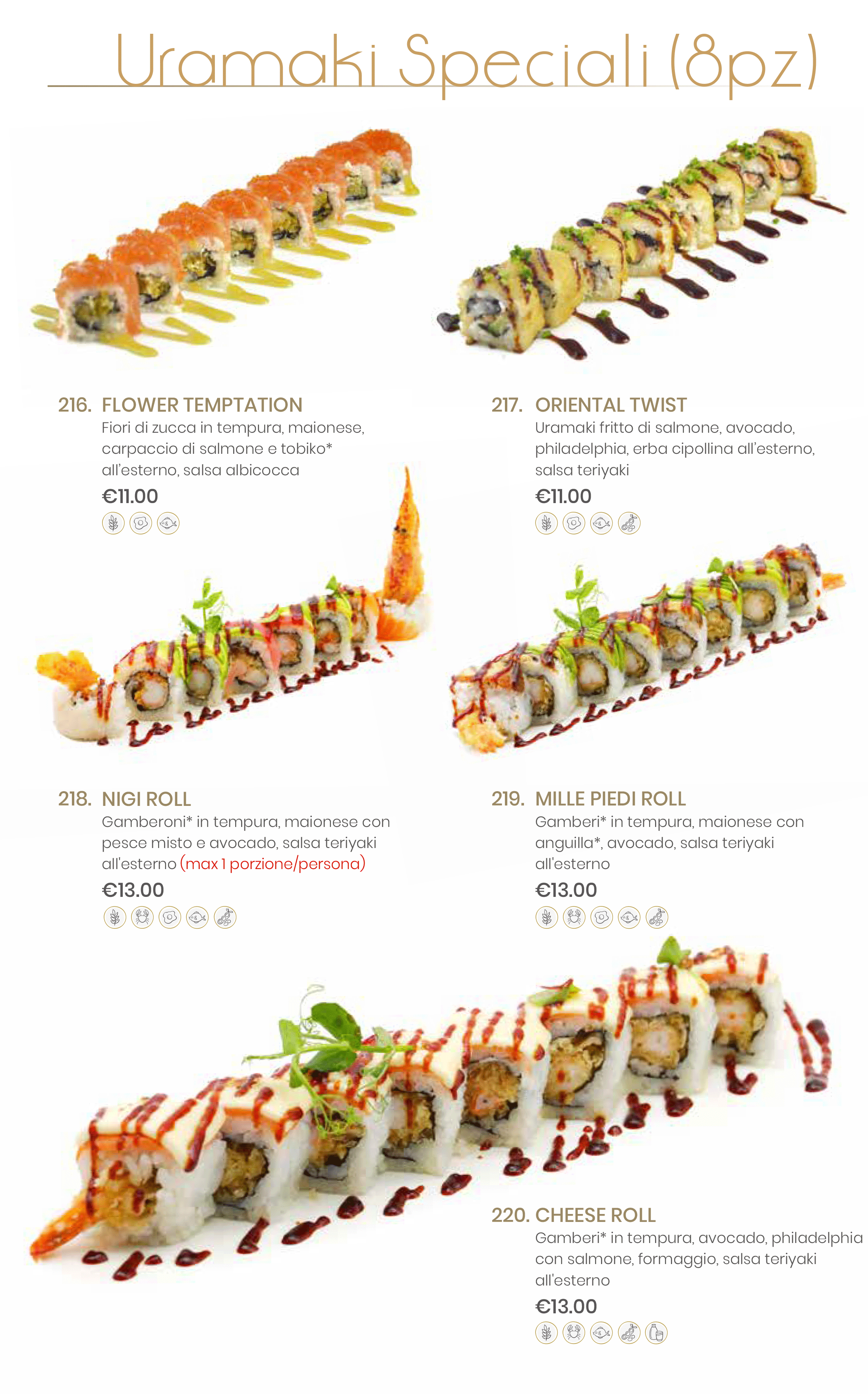 Menu Cena Bonifacio | INARI