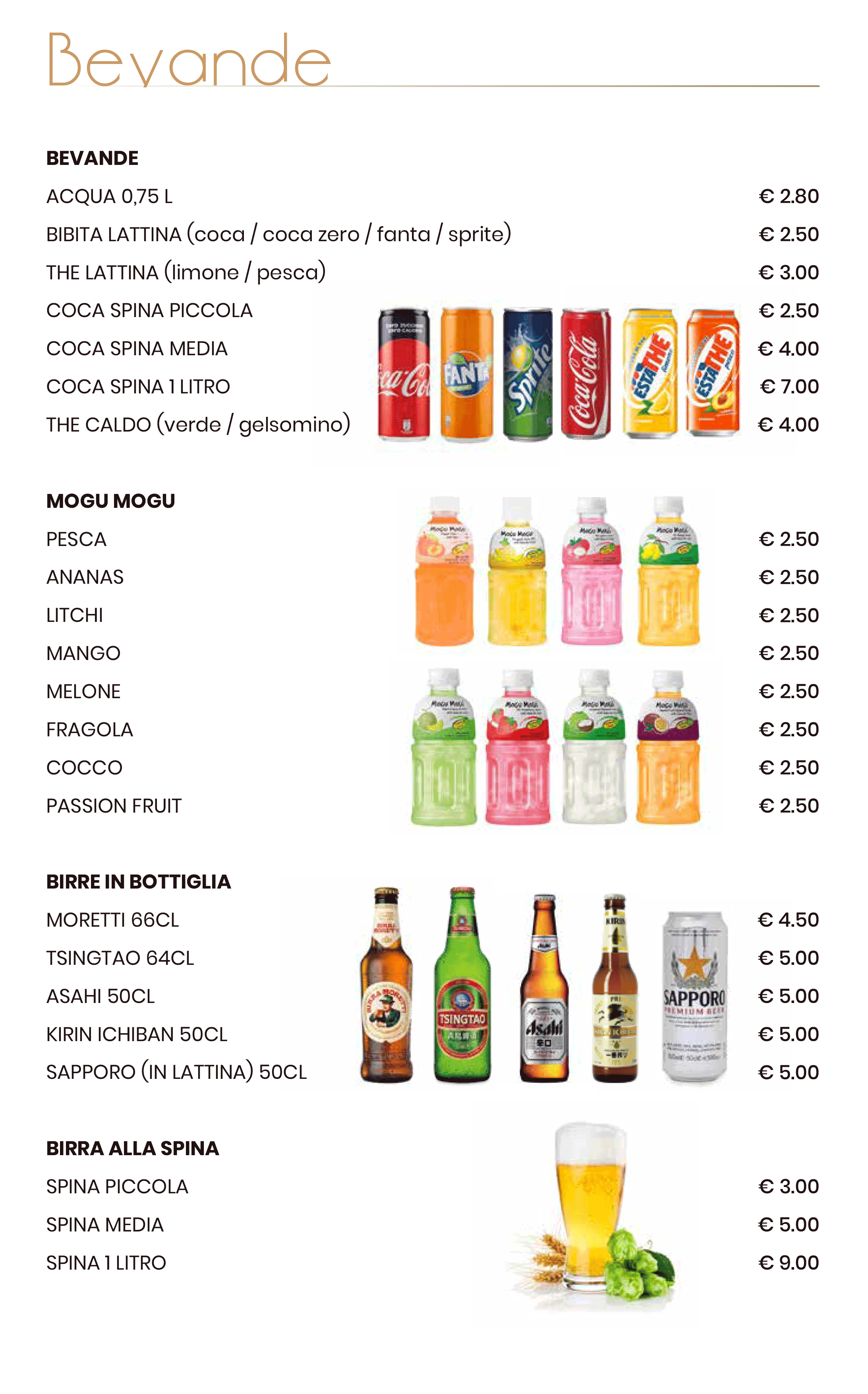 Menu Pranzo Bonifacio | INARI