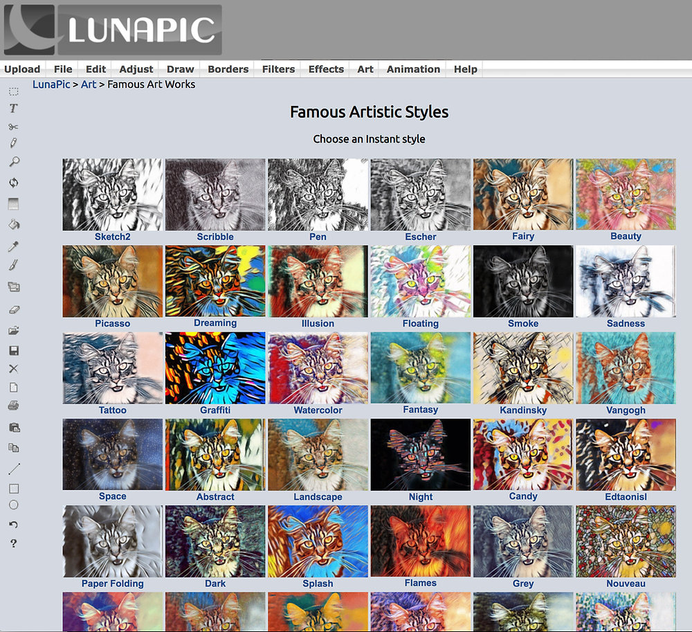 Online Art Filter for Photos