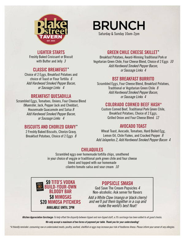 Best Brunch in Denver is at Blake Street Tavern!