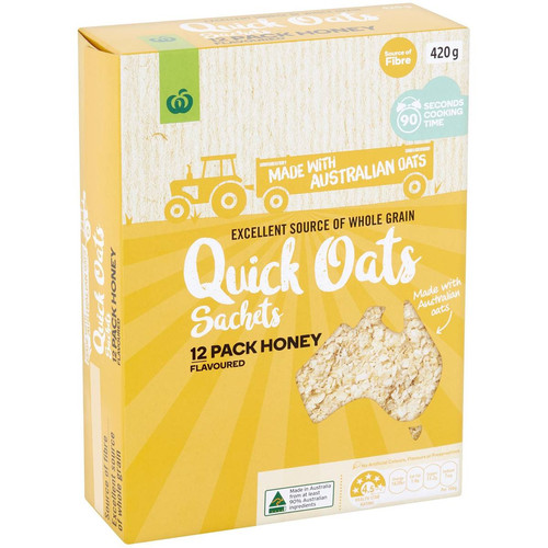 Woolworths Honey Quick Oats Sachets 12 pack | Zula Getz