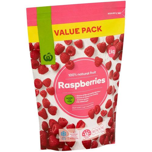 Woolworths Frozen Raspberries 1kg | Zula Getz