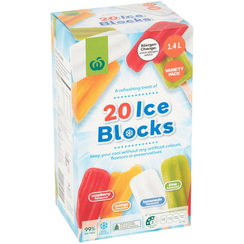 Woolworths Ice Blocks 20 pack | Zula Getz
