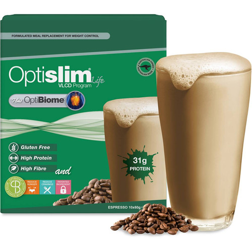 Optislim Life Optibiome Espresso Shake 10 pack | Zula Getz