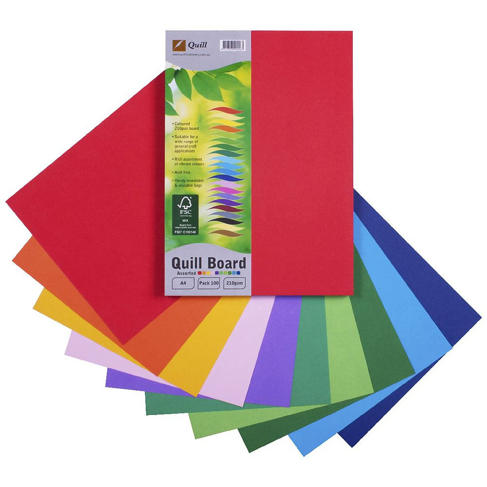 Quill A4 Board 210gsm 100 Pack Assorted | Zula Getz
