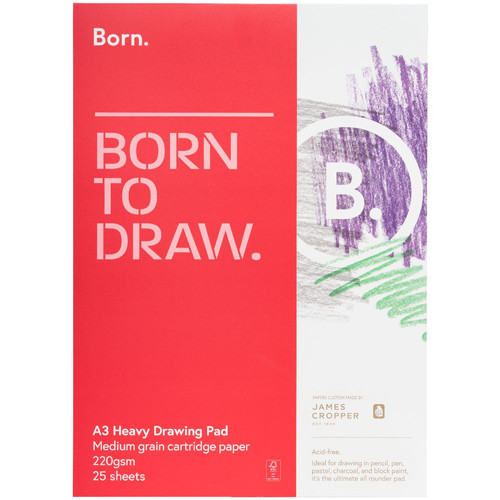 Born Heavy Drawing Pad 220gsm 25 Sheets A3 | Zula Getz