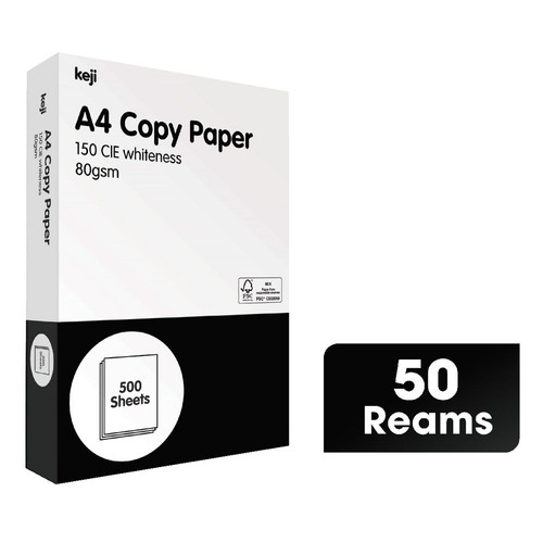 Keji 80gsm A4 Copy Paper 50 Ream Half Pallet | Zula Getz