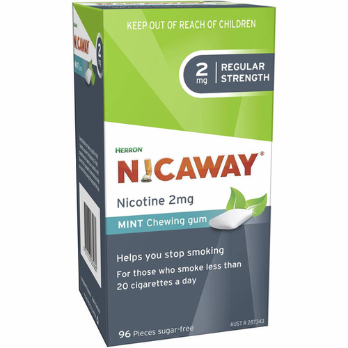 Nicaway Mint Gum 2mg 96 pack | Zula Getz
