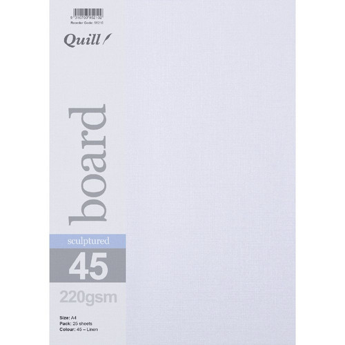 Quill Sculptured 220gsm A4 Board Linen 25 Pack | Zula Getz