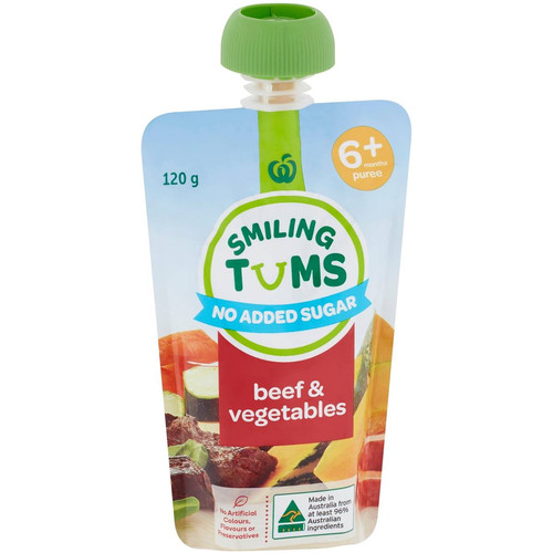Woolworths Smiling Tums 6 Months+ Beef & Vegetables 120g | Zula Getz