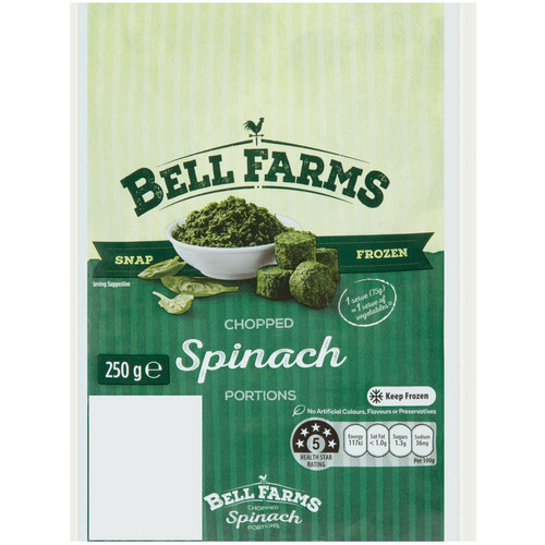Bell Farms Chopped Spinach 250g | Zula Getz