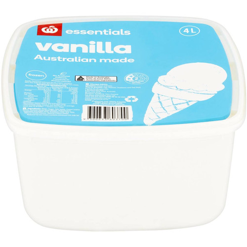 Essentials Vanilla Ice Cream 4l | Zula Getz