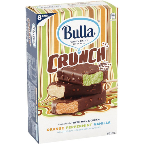 Bulla Crunch Ice Cream Orange Mint Vanilla 8 pack | Zula Getz