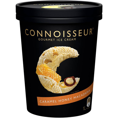 Connoisseur Ice Cream Caramel Honey Macadamia 1l tub | Zula Getz