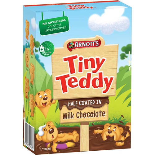Arnott's Tiny Teddy Biscuits Honey Chocolate Coated 200g | Zula Getz