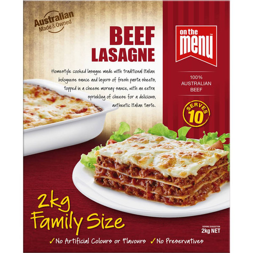 On The Menu Beef Lasagne 2kg | Zula Getz